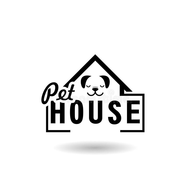 Black Pet House Logo with Shadow Stock Vector - Illustration of element ...