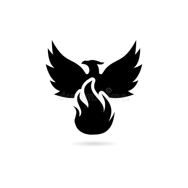 Black Phoenix Logo, Phoenix Icon Stock Vector - Illustration of ...