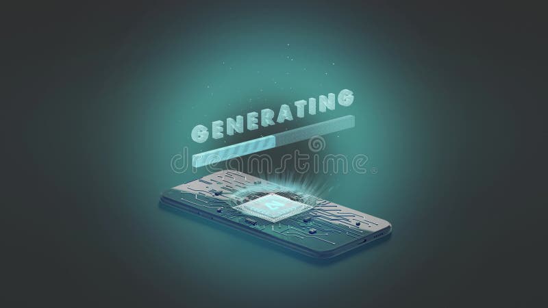 Black Phone Artificial Intelligence Hologram Generating Process, Looped Switch, 4k Stock Footage ...