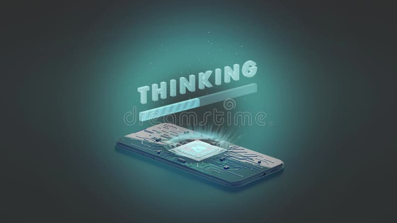 Black Phone Artificial Intelligence Hologram Thinking Process, Looped ...
