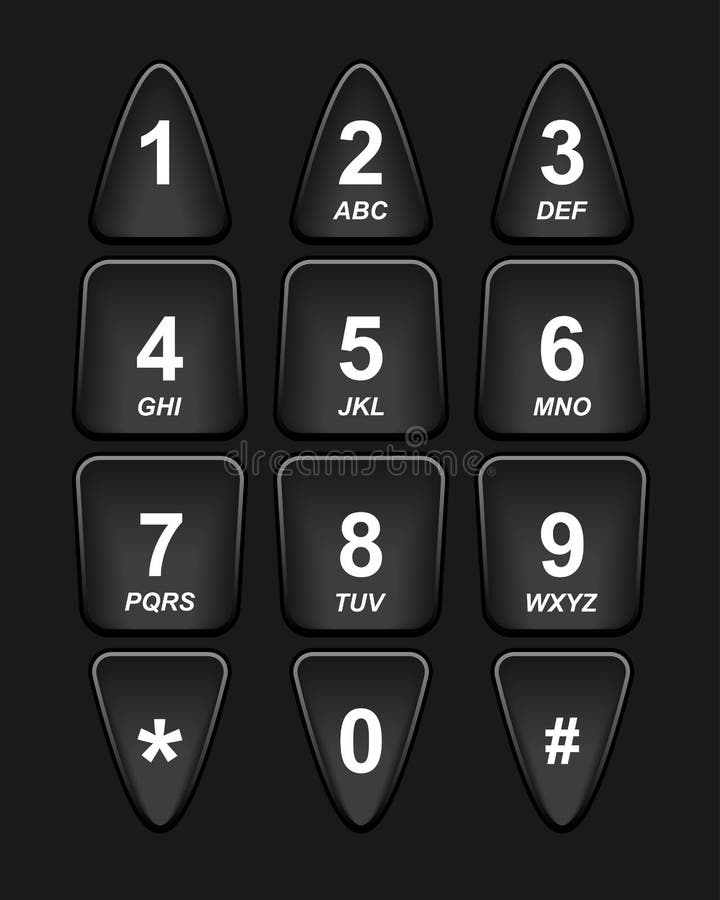 Black phone keyboard stock vector. Illustration of black - 23867187
