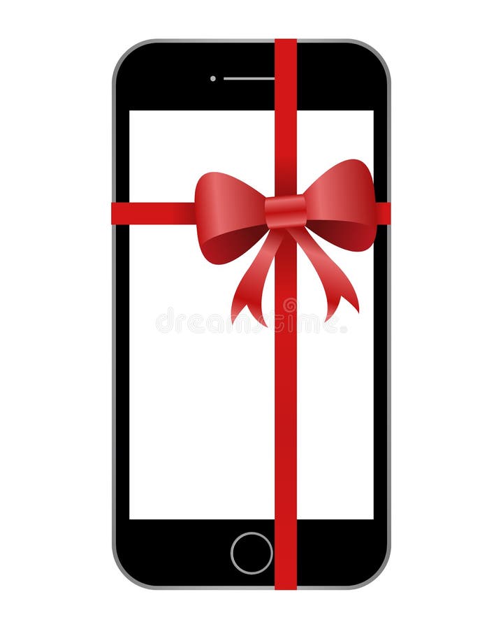 Black Phone with Red Ribbon Stock Vector - Illustration of business ...