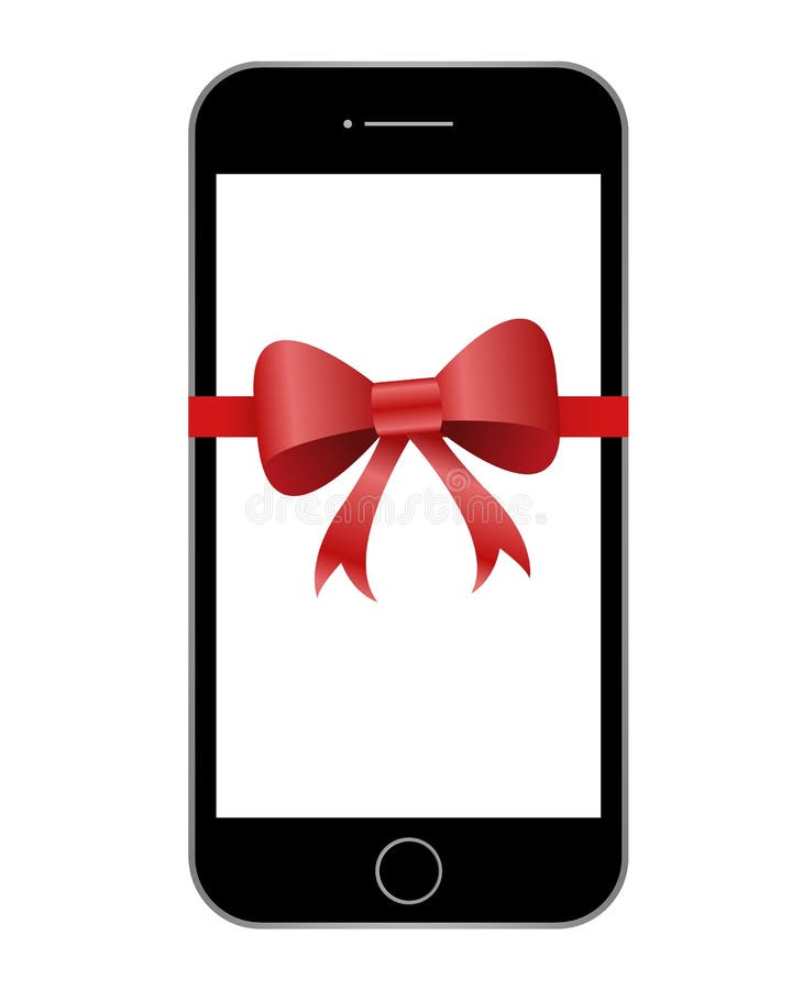 Black Phone with Red Ribbon Stock Vector - Illustration of ribbon ...