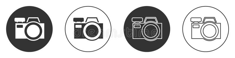Black Photo Camera Icon Isolated on White Background. Foto Camera Icon ...