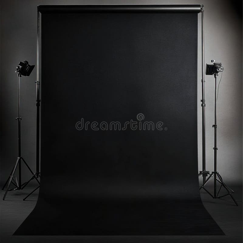 Black Photography Backdrop Setup Stock Illustration - Illustration of ...