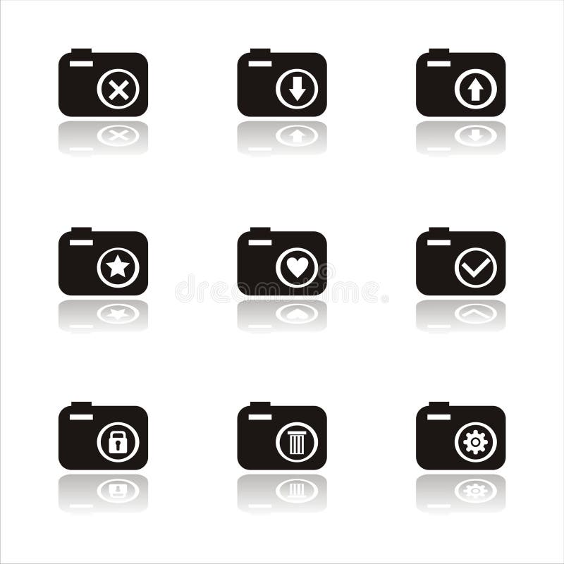 Black photography icons stock vector. Illustration of silhouette - 17693952