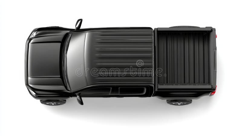 Black Pickup Truck Top View Stock Illustration - Illustration of motor ...