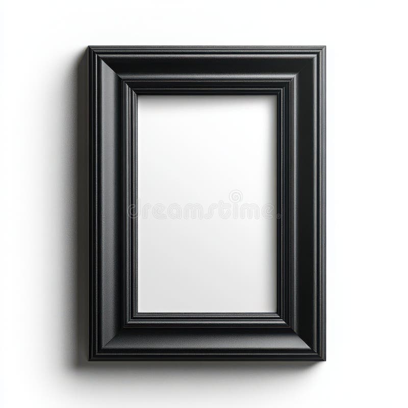 Black Picture Frame Mockup Empty Template Design, Isolated on White ...