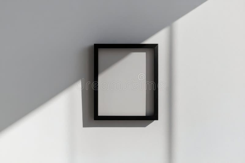 Black Picture Frame with Shadow Gap Elegantly Displayed on a Smooth ...