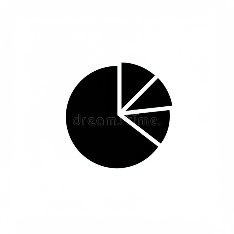 Black Pie Chart Icon on a White Background. the Chart Consists of Five ...