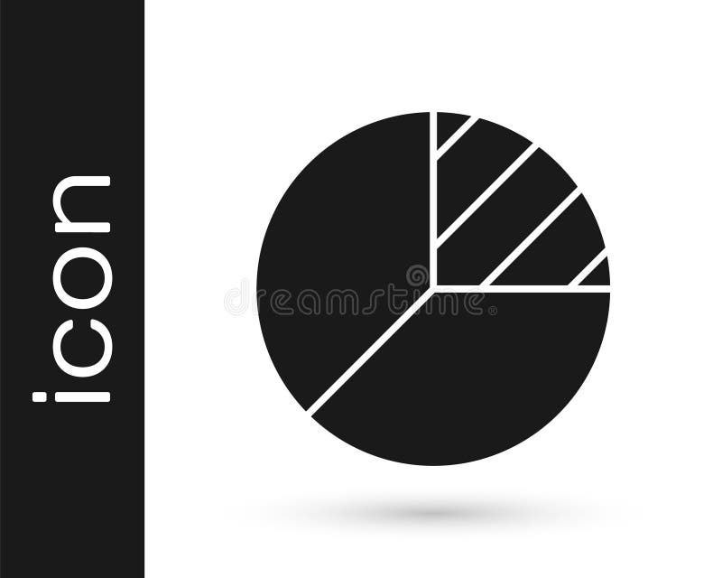 Black Pie Chart Infographic Icon Isolated on White Background. Diagram ...