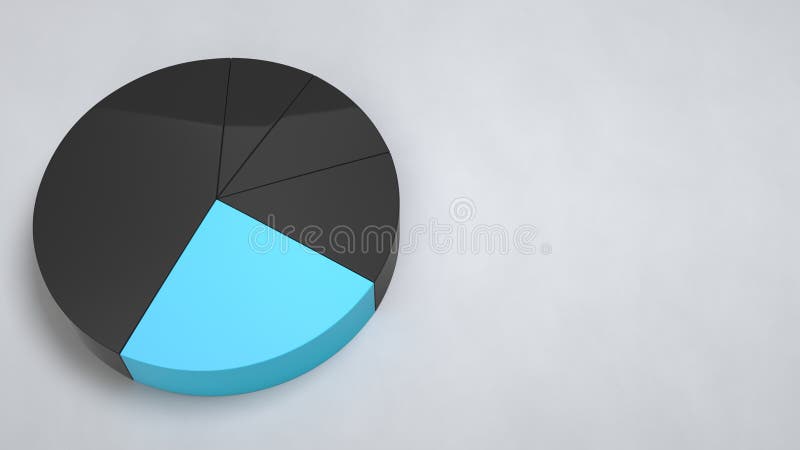 Black Pie Chart with One Blue Sector Stock Illustration - Illustration ...