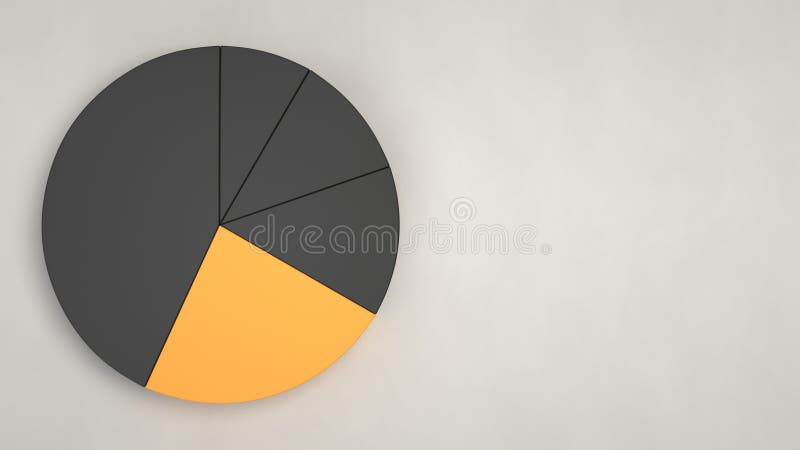 Black Pie Chart with One Orange Sector Stock Illustration ...