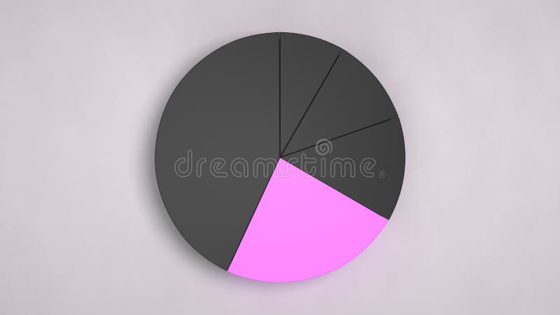 Black Pie Chart with One Purple Sector Stock Illustration ...