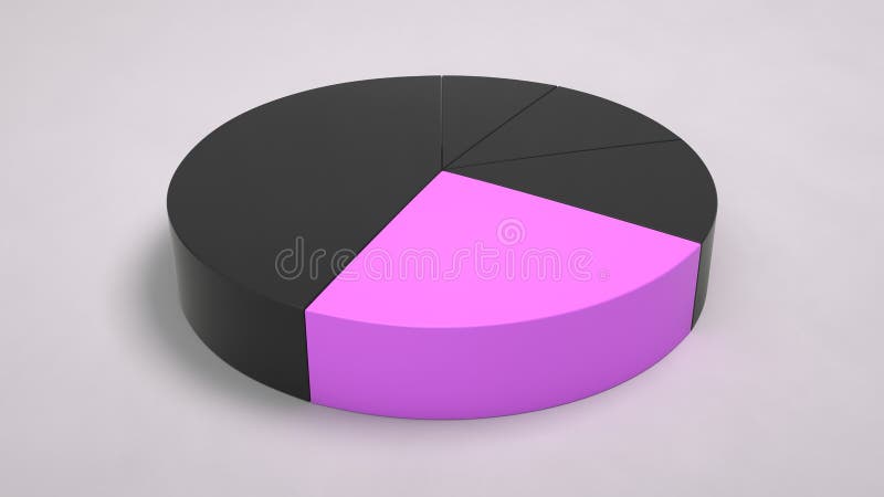 Black Pie Chart With One Purple Sector Stock Illustration ...