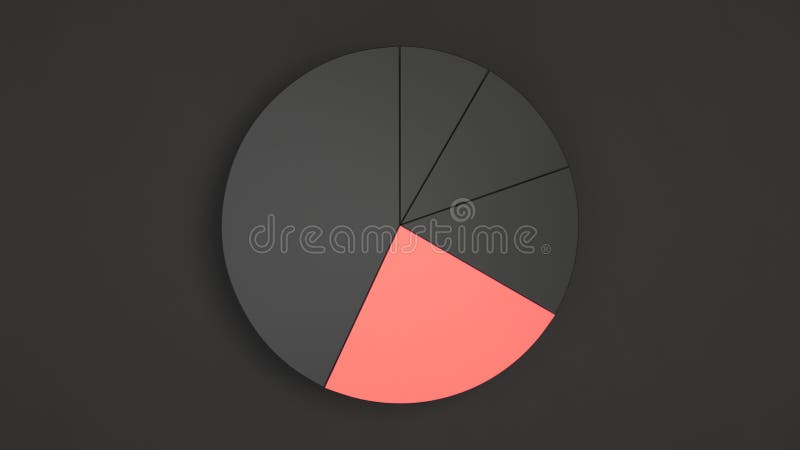 Black Pie Chart with One Red Sector Stock Illustration - Illustration ...
