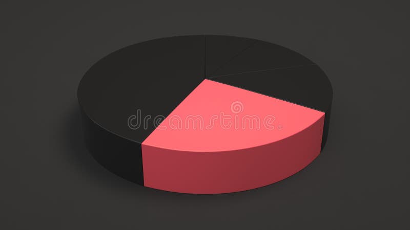 Black Pie Chart with One Red Sector Stock Illustration - Illustration ...