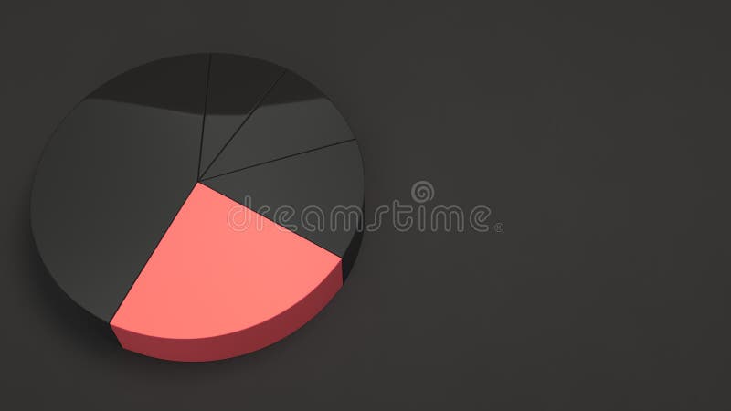 Black Pie Chart with One Orange Sector Stock Illustration ...