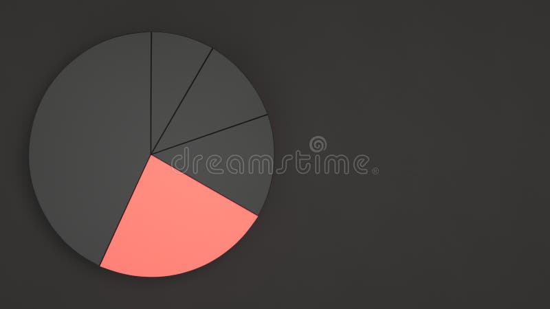 Black Pie Chart with One Purple Sector Stock Illustration ...
