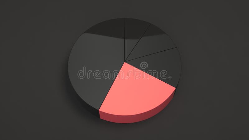 Black Pie Chart with One Red Sector Stock Illustration - Illustration ...