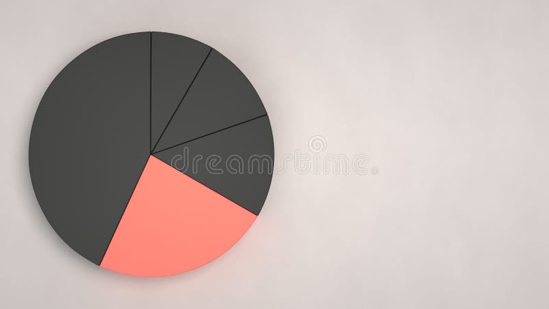 Black Pie Chart with One Red Sector Stock Illustration - Illustration ...