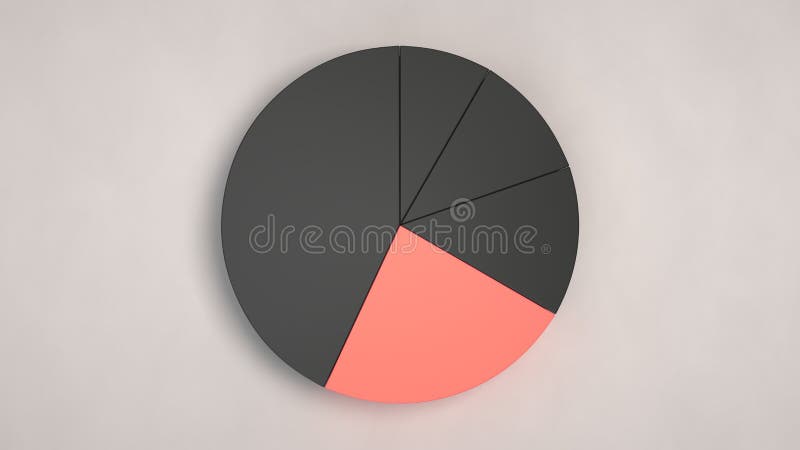 Black Pie Chart with One Red Sector Stock Illustration - Illustration ...