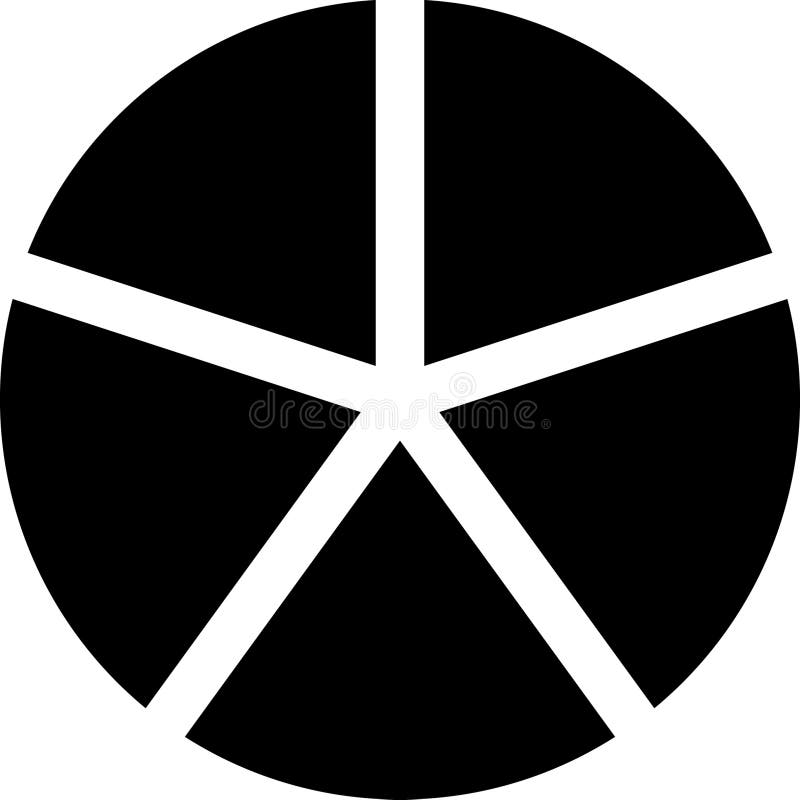 Black Pie Charts Icon. Circle Flat Diagram. Infographic Simple Elements Stock Vector ...