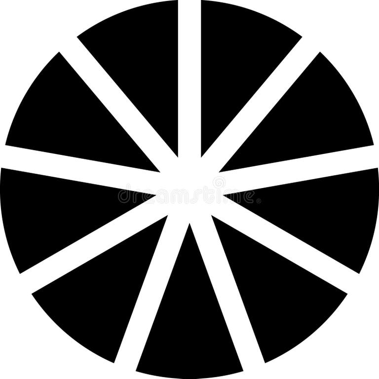 Black Pie Charts Icon. Circle Flat Diagram. Infographic Simple Elements ...