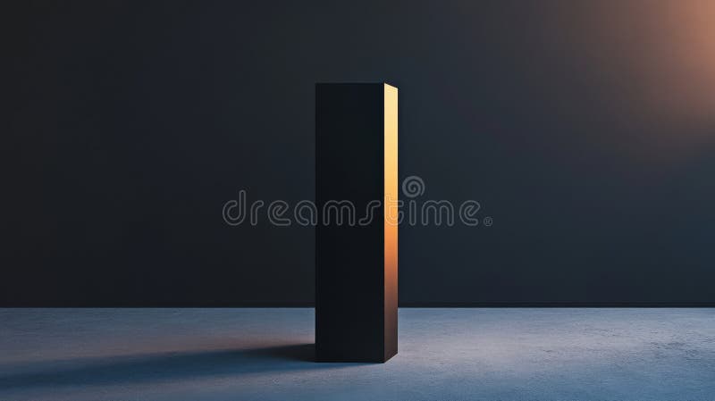 A Black Pillar with a Light Shining on it Stock Illustration ...
