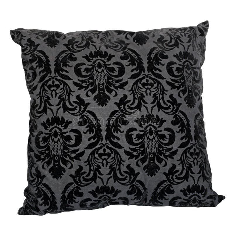 Black pillow isolated stock image. Image of furniture - 158817555