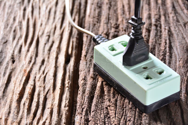 Black Pin Plug and Green Plug Socket for Electricity Use in House on ...
