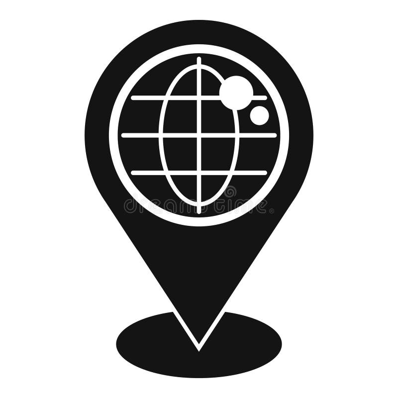Black Pin Pointing Global Location with Latitude and Longitude Lines ...
