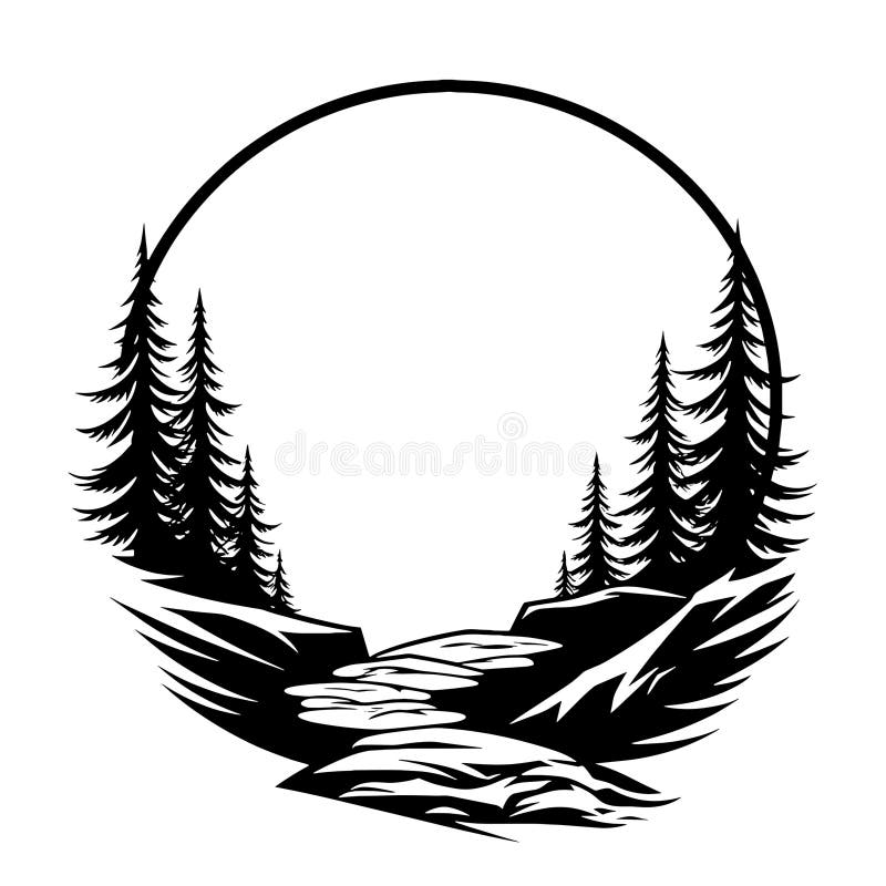 Tree Stream Silhouette Stock Illustrations – 2,391 Tree Stream ...
