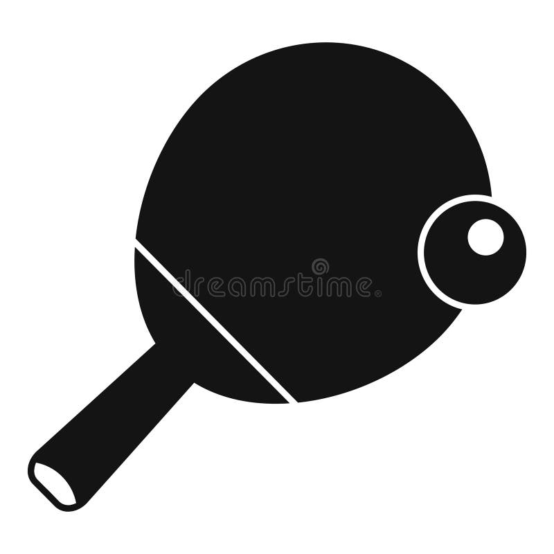 Black Ping Pong Paddle Hitting White Ball Icon Stock Vector ...