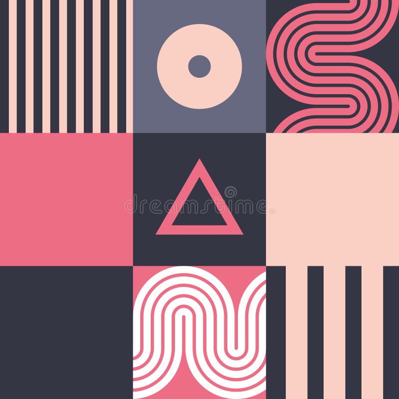 Black and Pink Abstract Modern Geometric Background, Pattern Stock ...