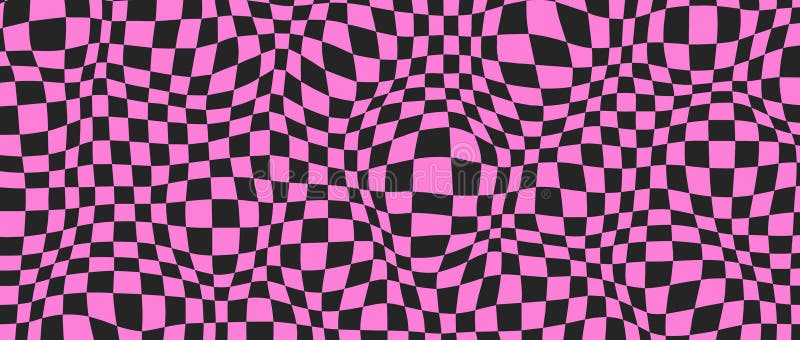 Black and Pink Distorted Checkerboard Background. Retro Emo Psychedelic ...