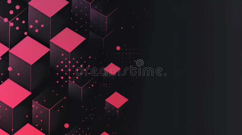 Black and Pink Gradient Web Background with Geometry. Stock ...