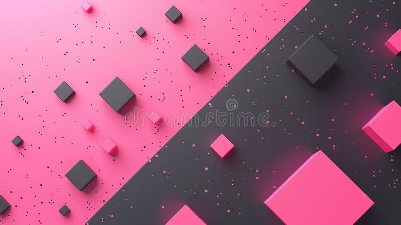 Black and Pink Gradient Web Background with Geometry. Stock ...