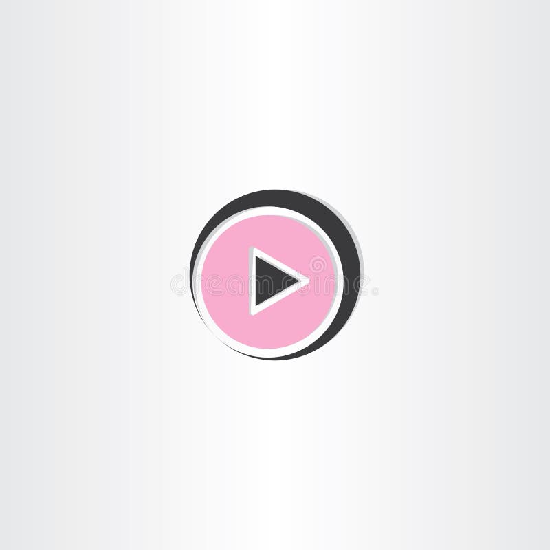 Black and Pink Play Button Icon Stock Vector - Illustration of button ...