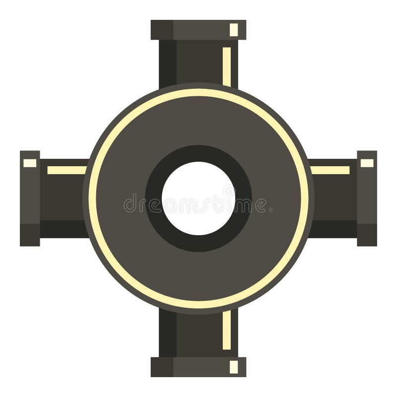 Black Pipe Fitting Icon for Any Design Isolated on White Vector ...