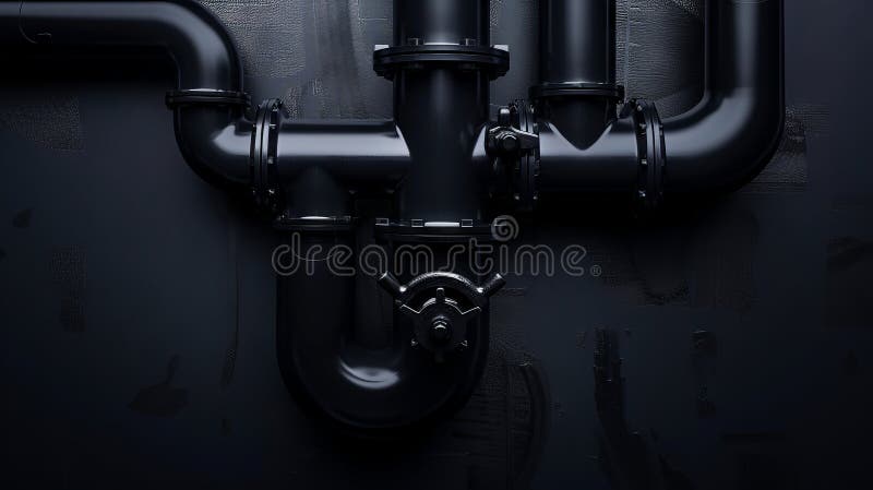 A Black Pipe with Pipes on it Stock Photo - Image of black, tile: 316374566