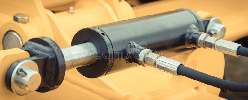 Black Piston or Actuator As Part of Pneumatic or Hydraulic Machine ...