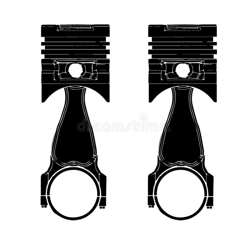 Black Piston Icon Showing Engine Power Stock Vector - Illustration of ...