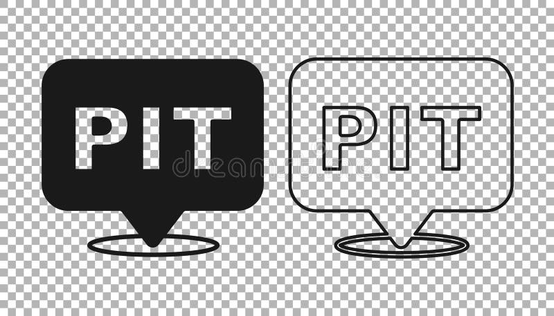 Black Pit Stop Icon Isolated on Transparent Background. Vector Stock ...