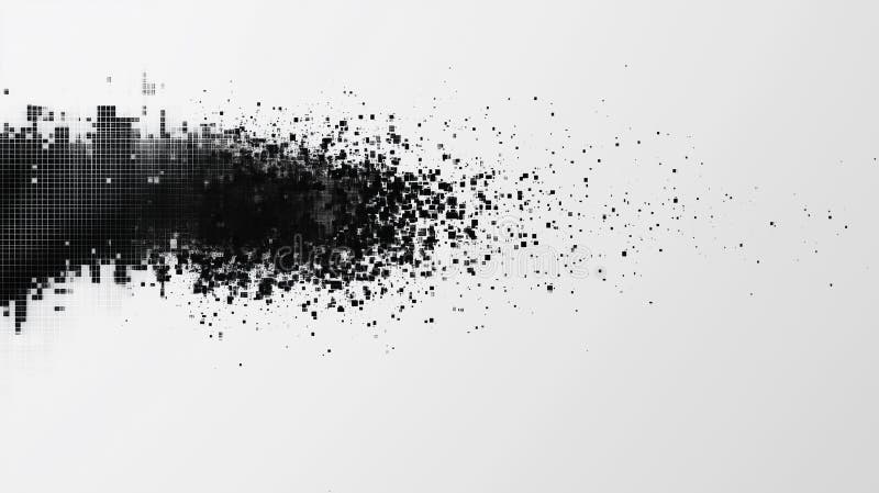 Black Pixel Dispersion from Dense To Sparse Across White Background ...
