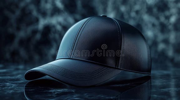 Black Pixelated Baseball Cap on a Dark Reflective Surface for Stylish ...