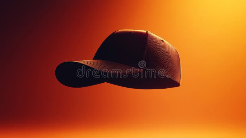 Black Pixelated Baseball Cap on Orange Gradient Background with Digital ...