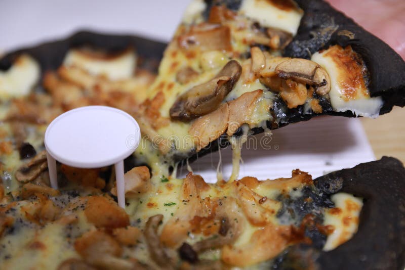 Black Pizza stock photo. Image of traditional, rustic - 106368968