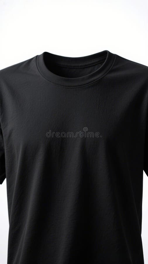 Black Plain T-Shirt on White Background 5 Stock Illustration - Illustration of view, tshirt ...