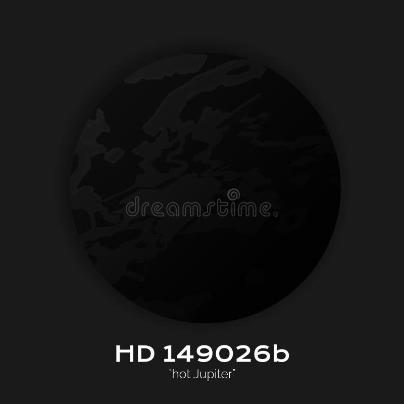 Black Planet of HD 149026b Space Illustration. Darker Planet Than Black ...